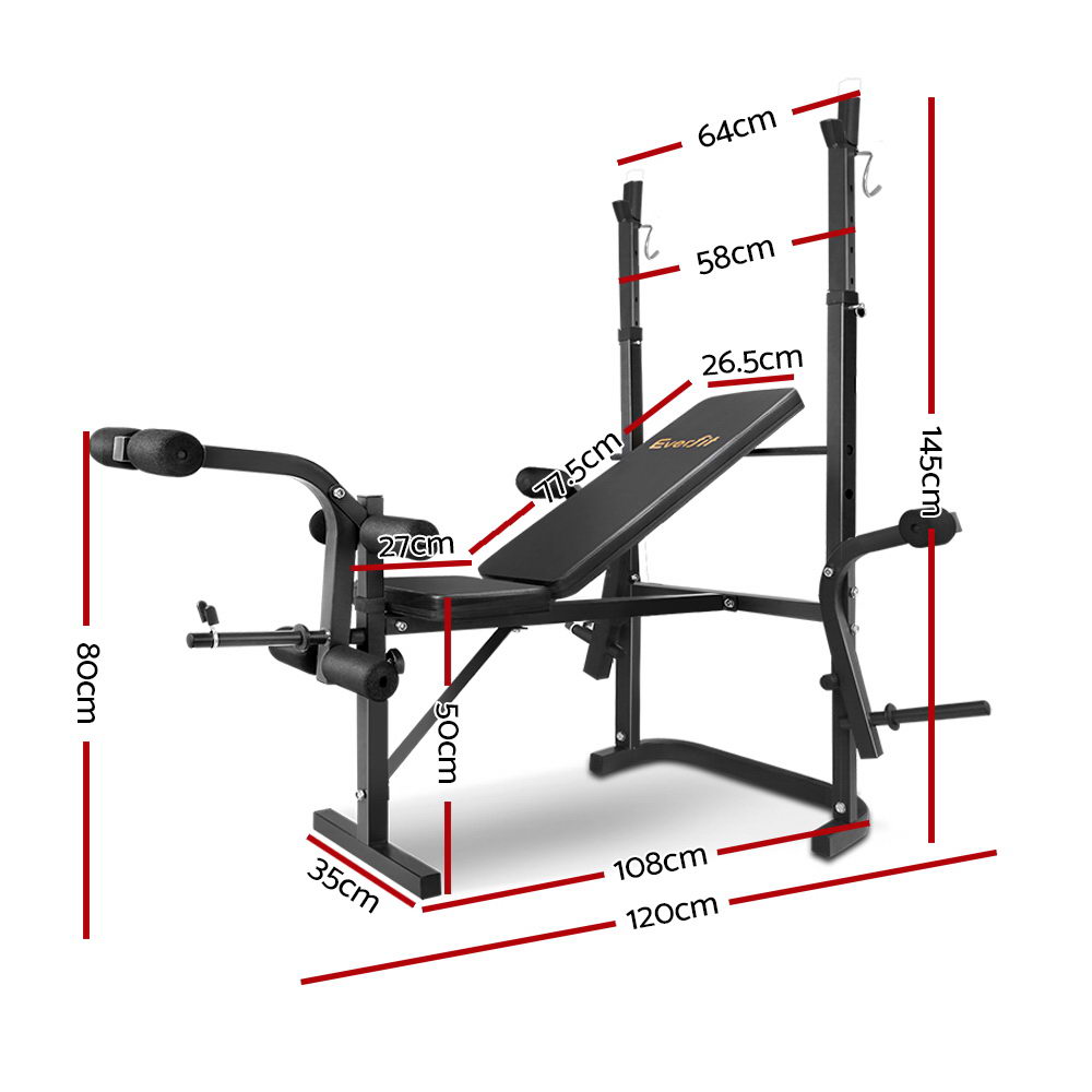Everfit 7-In-1 Weight Bench Multi-Function Power Station Fitness Gym E ...